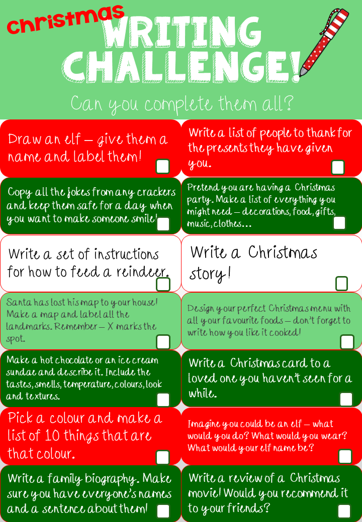 Christmas Themed Pick a Mix Writing Challenges | Teaching Resources