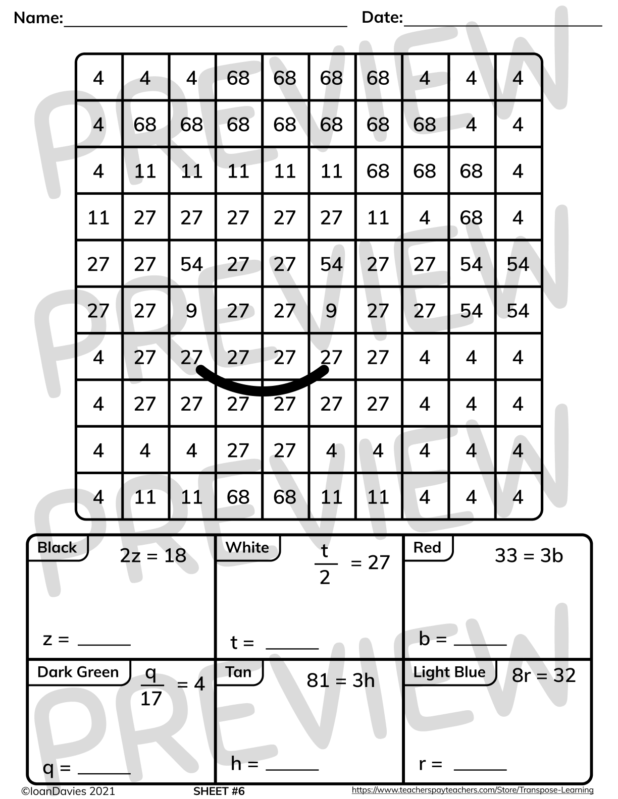 One Step Equations With Multiplication & Division | Christmas Mystery ...