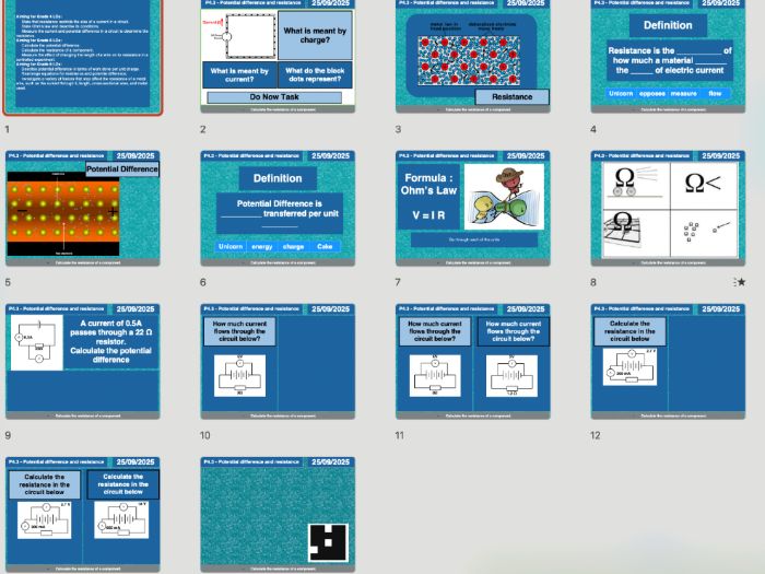 AQA GCSE Physics P4 P4.3 - Potential difference and resistance | + Free ...
