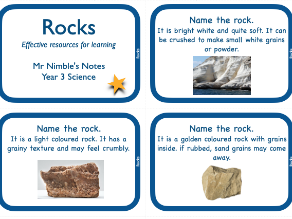 Year 3 Quiz Cards - Rocks | Teaching Resources