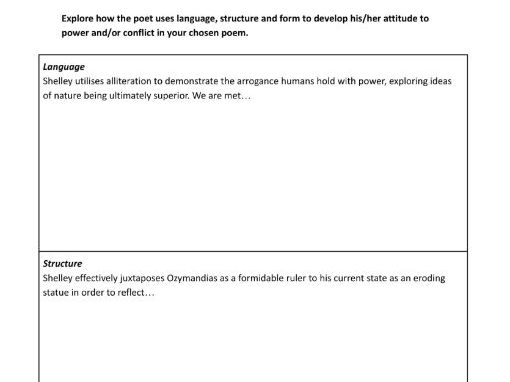 Power and Conflict in "Ozymandias" GCSE | Teaching Resources