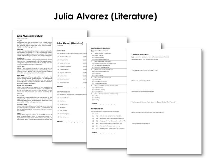 Julia Alvarez (Literature) | Teaching Resources