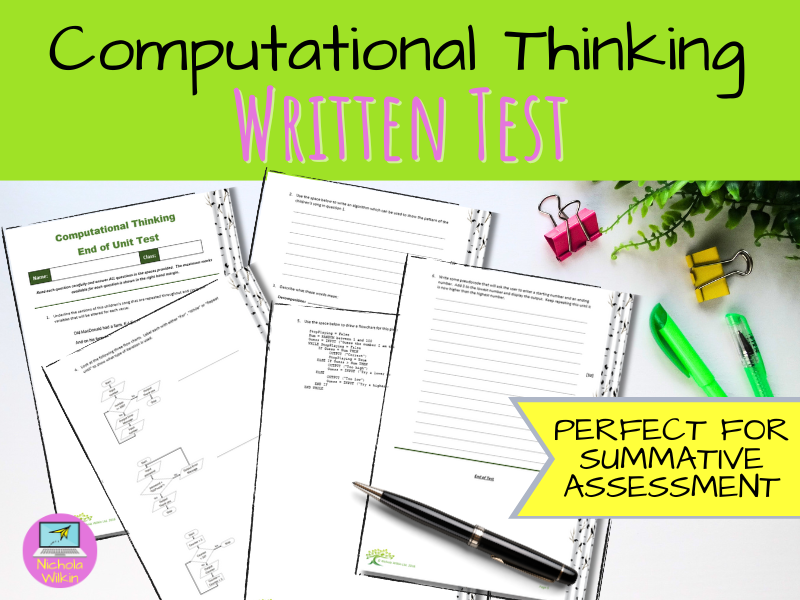 Computational Thinking End Of Unit Test Teaching Resources