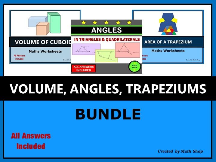 Volume Angles Trapeziums Bundle | Teaching Resources