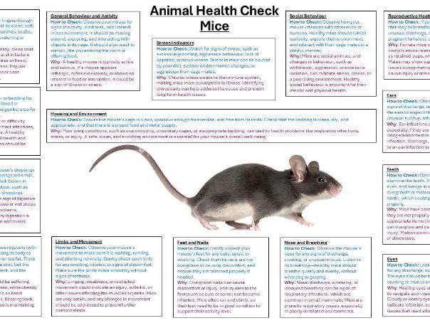 Unit 4/6 BTEC Level 3 Animal Managment Health Check Posters | Teaching ...