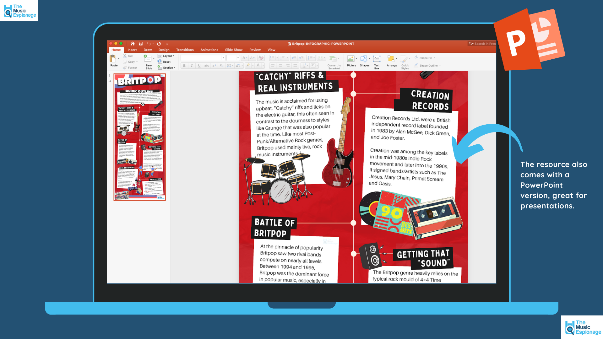 Britpop 1990s Music FULL LESSON Distance Learning Teaching Resources