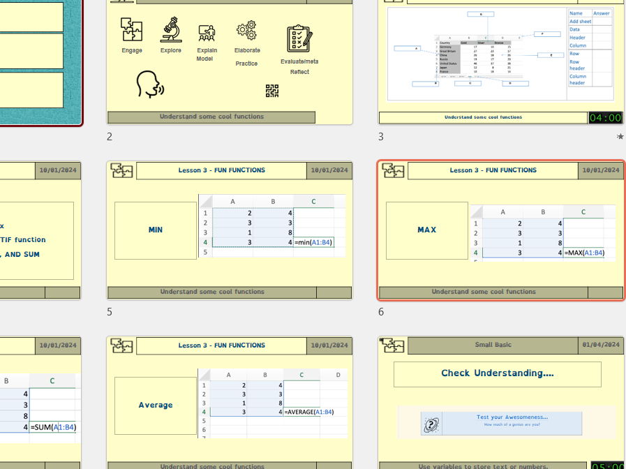 KS3 Excel Lesson 3 – Fun into Functions | SUM, MIN, MAX & COUNTIF | Computer Science & ICT ...