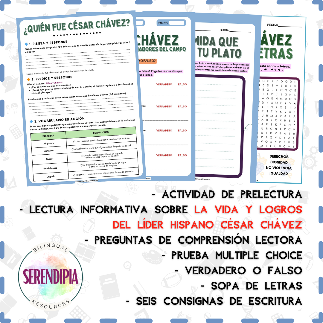 César Chávez Biografía Lectura | César Chávez Spanish Reading ...