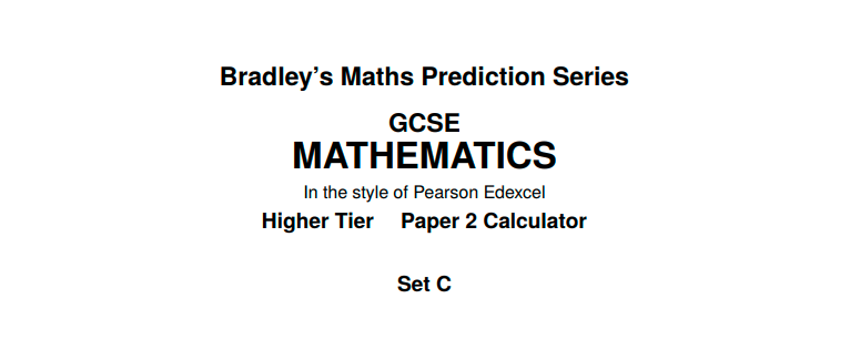 Pearson Edexcel Style GCSE Maths Higher 2026 - Full Prediction Paper 2 ...