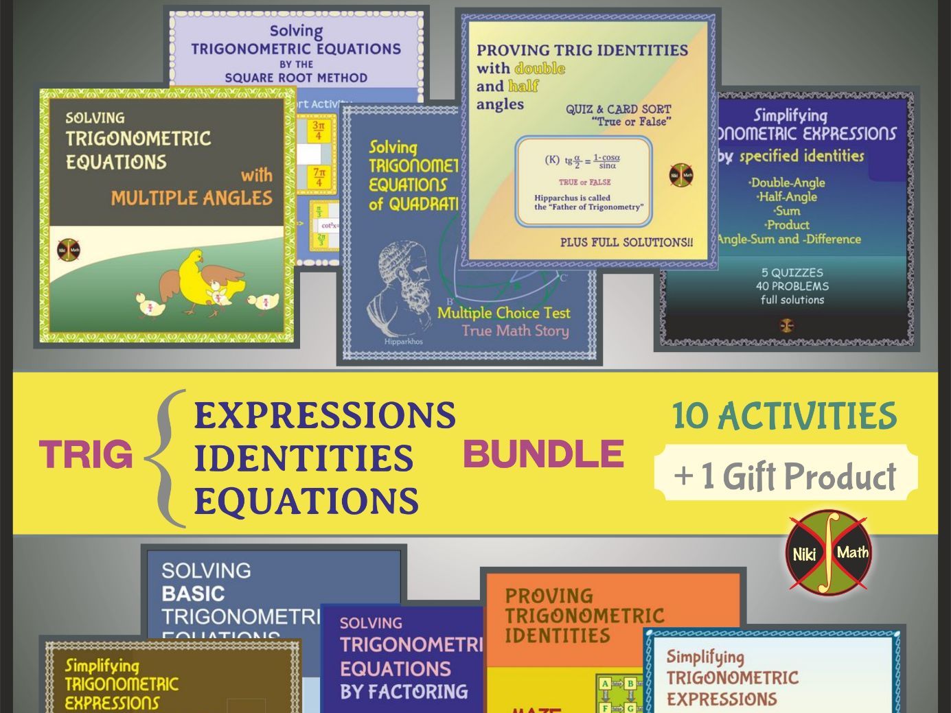 TRIGONOMETRY BUNDLE Expressions Identities Equations Teaching