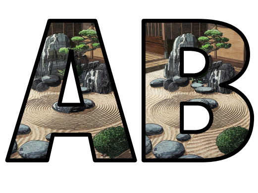 Japanese Bonsai Tree Zen Garden Lettering Set Display Title Letters ...