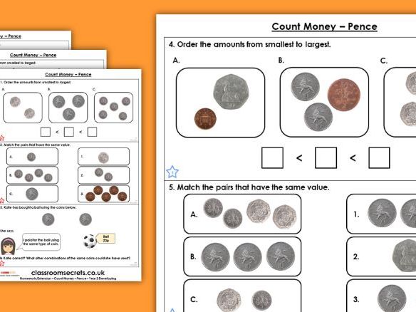 Free Year 2 Count Money Pence Autumn Block 3 Maths Homework Extension Teaching Resources