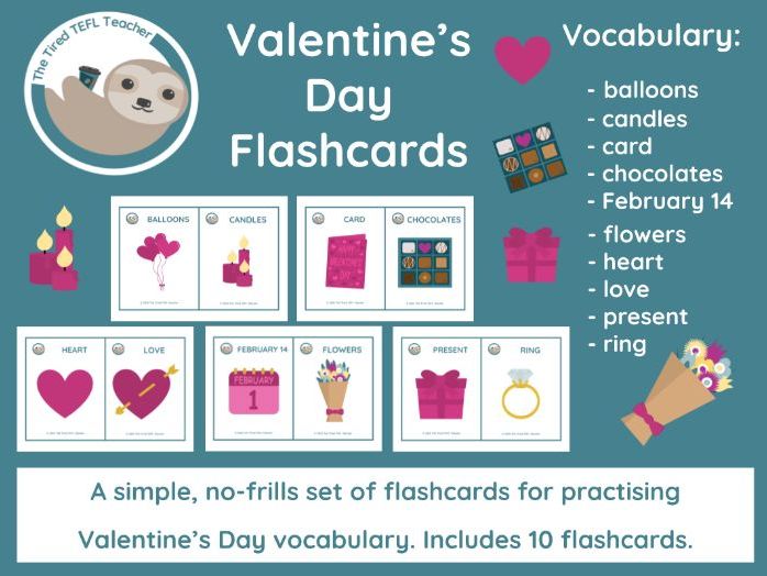 ESL Valentine's Day Flashcards | Teaching Resources