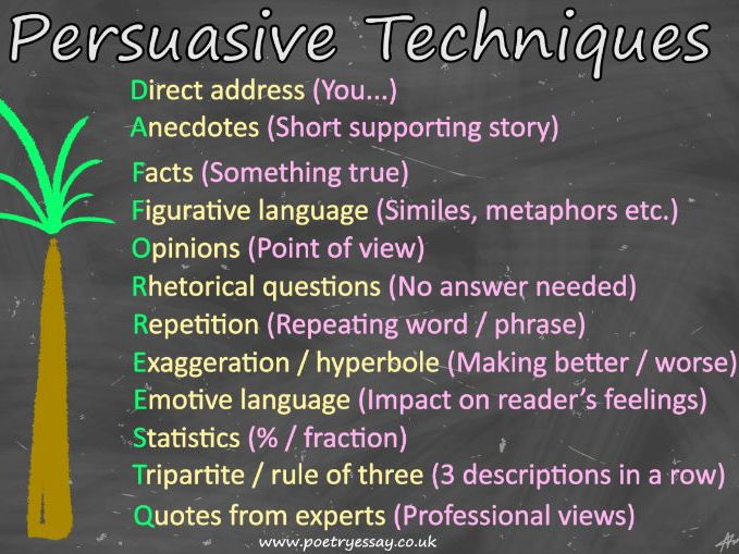 Persuasive Techniques Poster Teaching Resources Persuasive Techniques Poster Teaching Resources