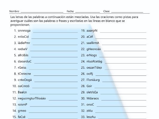Colors and Shapes Jumbled Words Spanish Worksheet | Teaching Resources