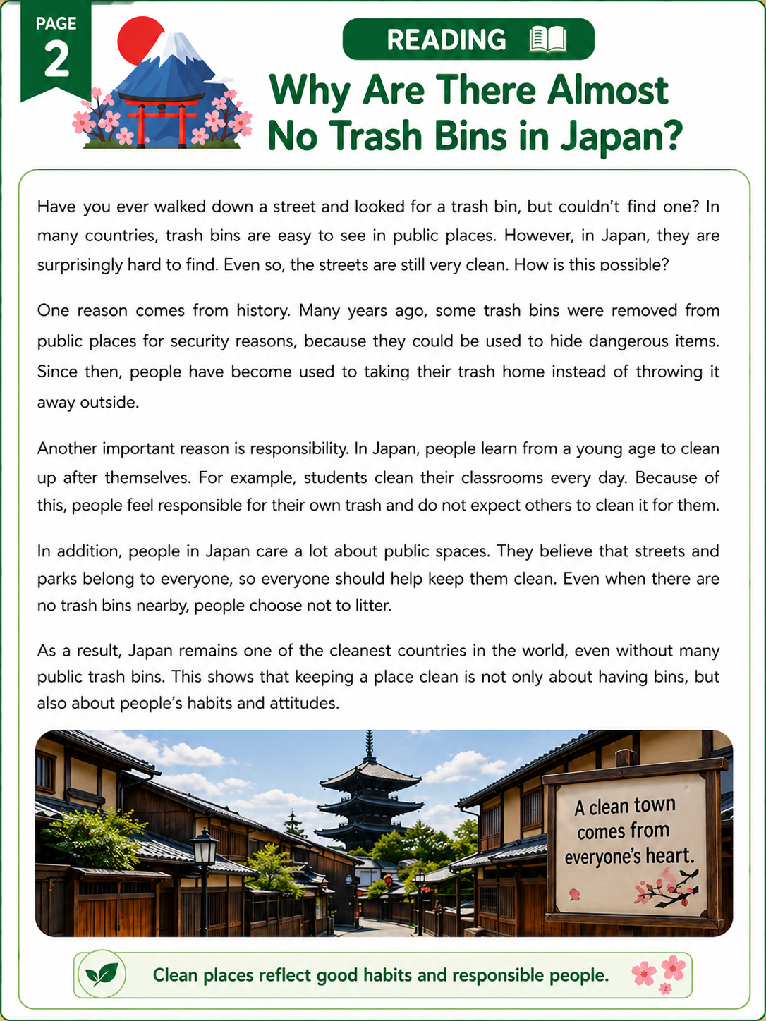 Japan Reading Comprehension Bundle | ESL EFL Worksheets | 4 Topics | No ...