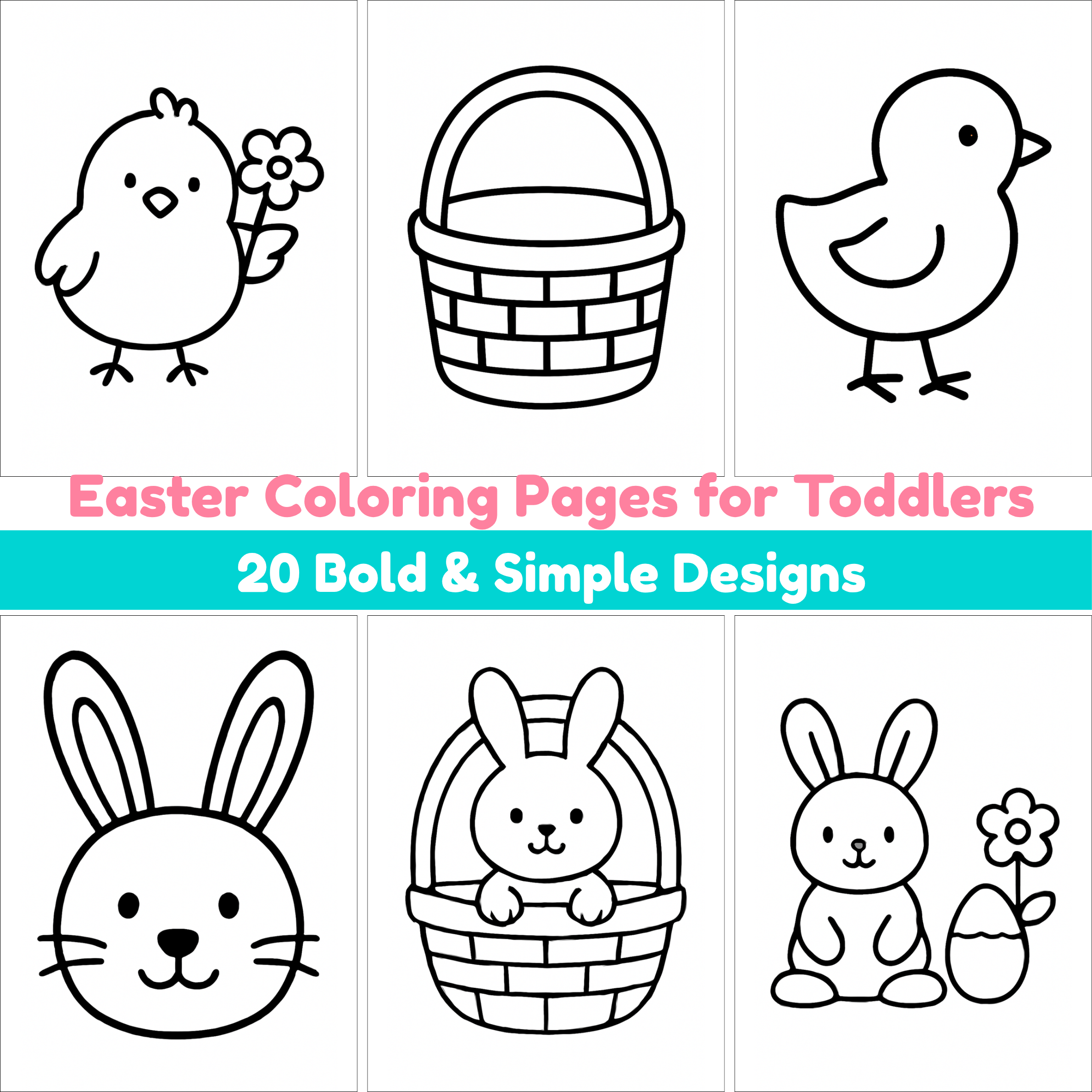 Bold & Easy Easter Coloring Pages for Toddler & Preschool Printable ...