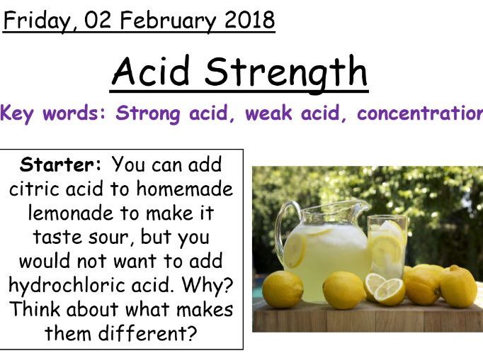 Year 7 - Acid Strength | Teaching Resources