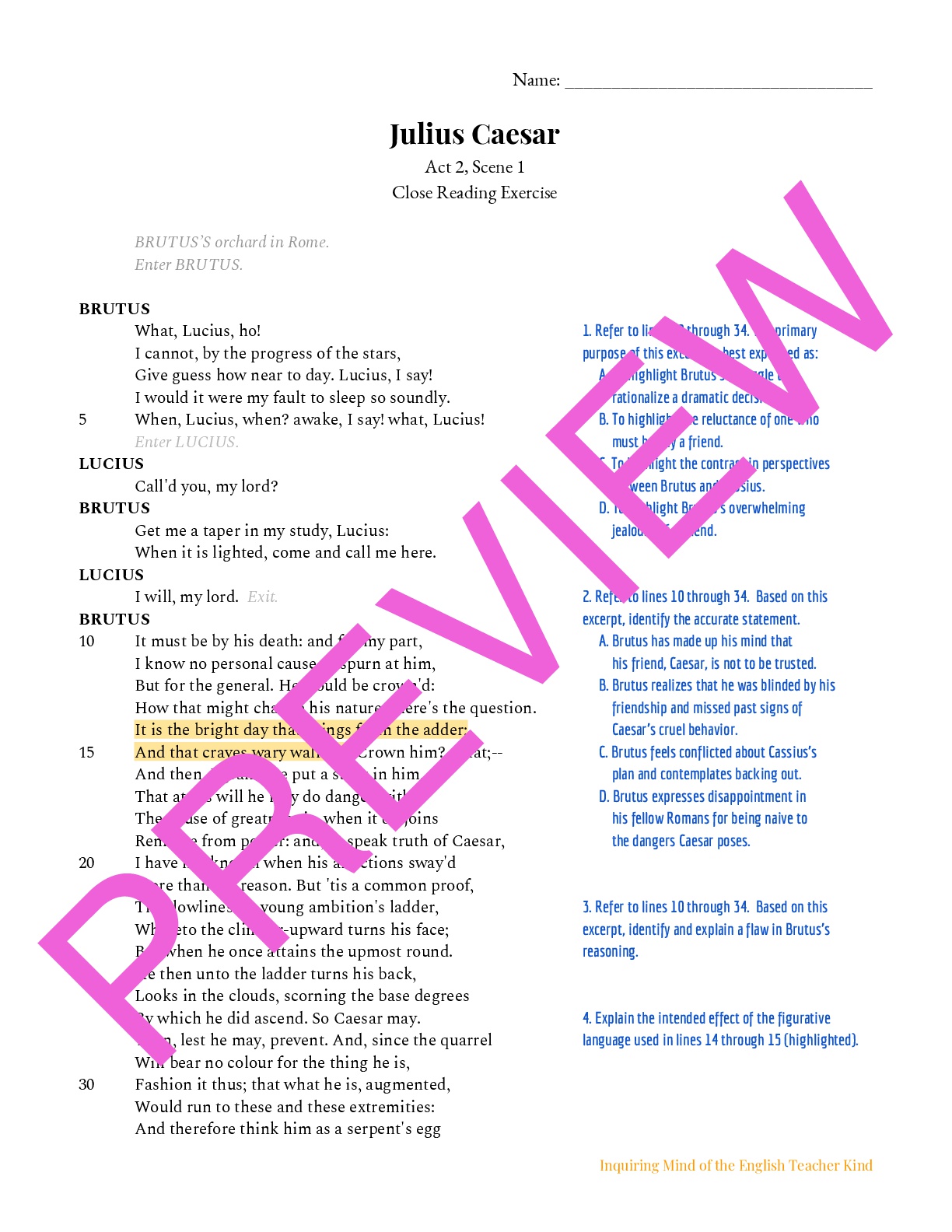 Julius Caesar Act 1 Scene 2 Shakespeare Learning Zone