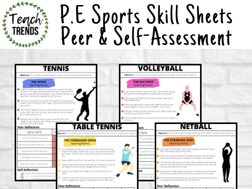 PE Sports Skills Sheets Peer & Self Assessment Worksheets | Teaching ...