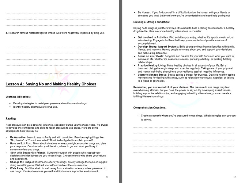 Internal Exclusion Workbook 3. Drug Education | Teaching Resources
