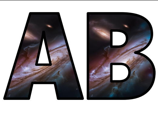 Nebula Space Stars Galaxy Creation Big Bang Lettering Set Display Title ...