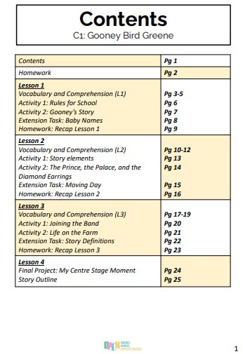 Gooney Bird Greene – ESL / EAL Fiction Literature Unit (GE 3.0–3.5 ...