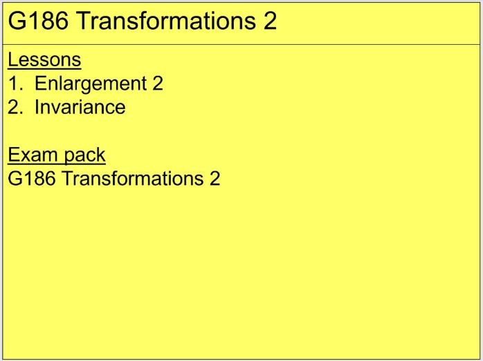 G186 Transformations 2 | Teaching Resources