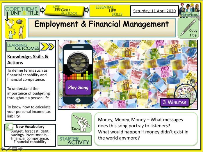 Finance Budgeting and Employment | Teaching Resources