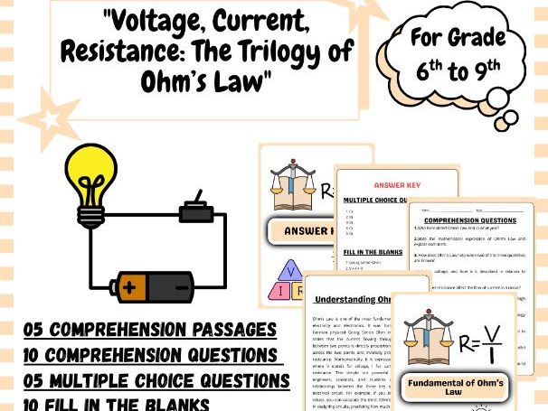 “Ohm’s Law Reading Passages with Questions, MCQs, Worksheets & Answer ...