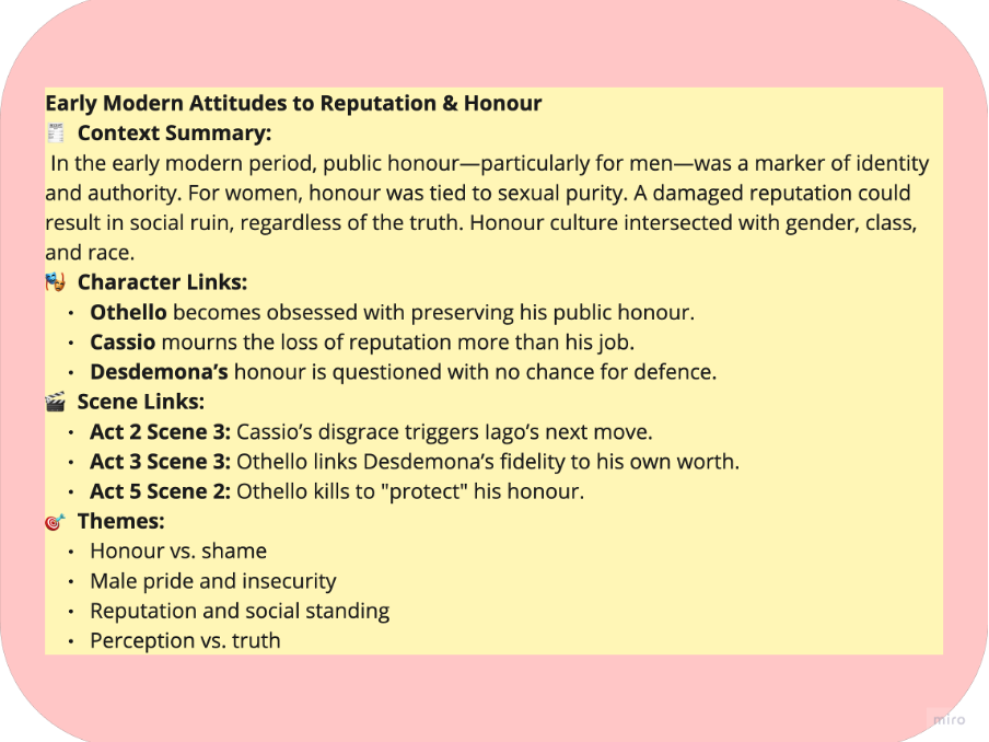 Pearson EdExcel Othello Context cards | Teaching Resources