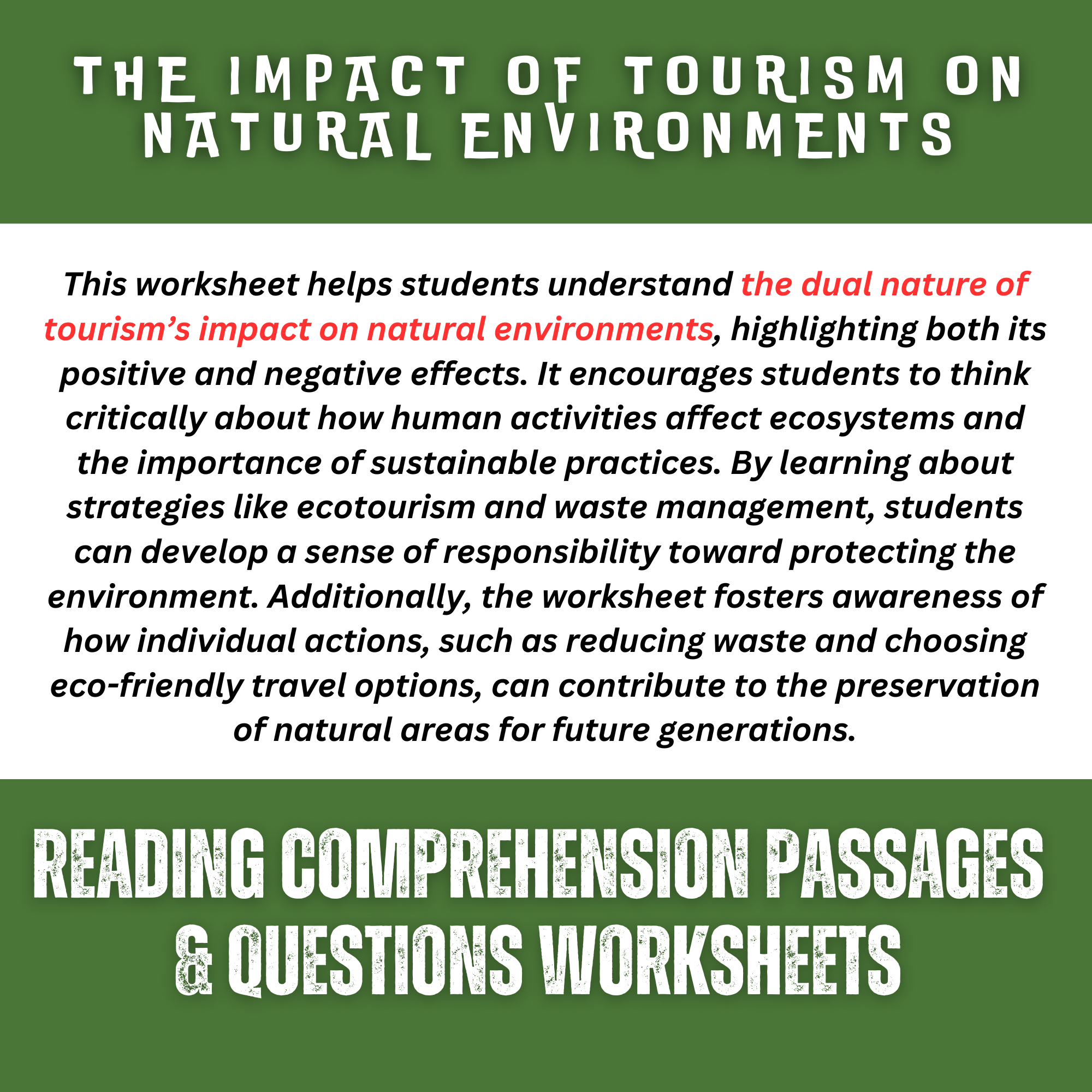 The Impact of Tourism on Natural Environments - Environment Reading ...