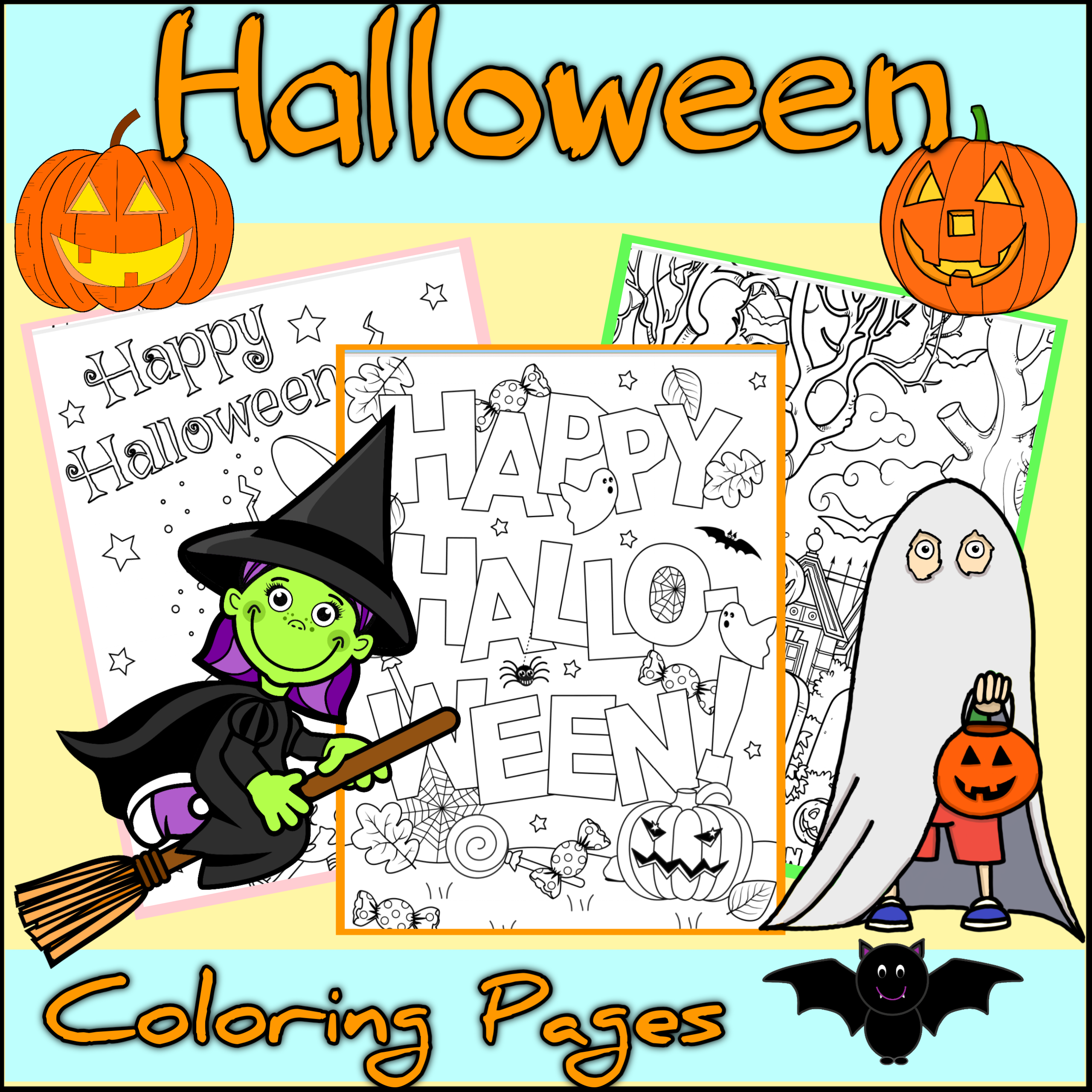 Halloween coloring pages Activities printable worksheets - Fall autumn ...