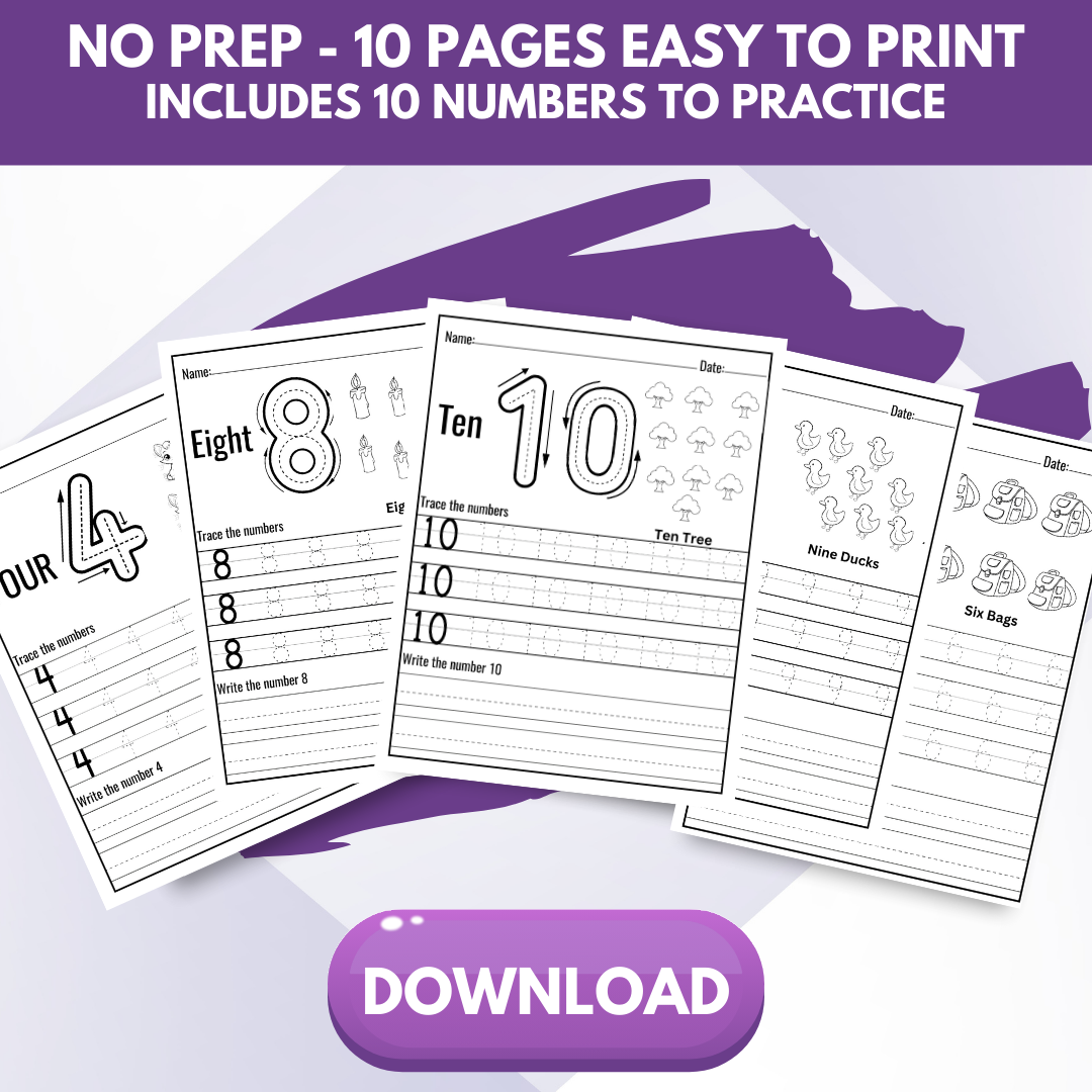 1-10 Number Tracing: PreK-1st Grade Math Skills Booster | Teaching ...