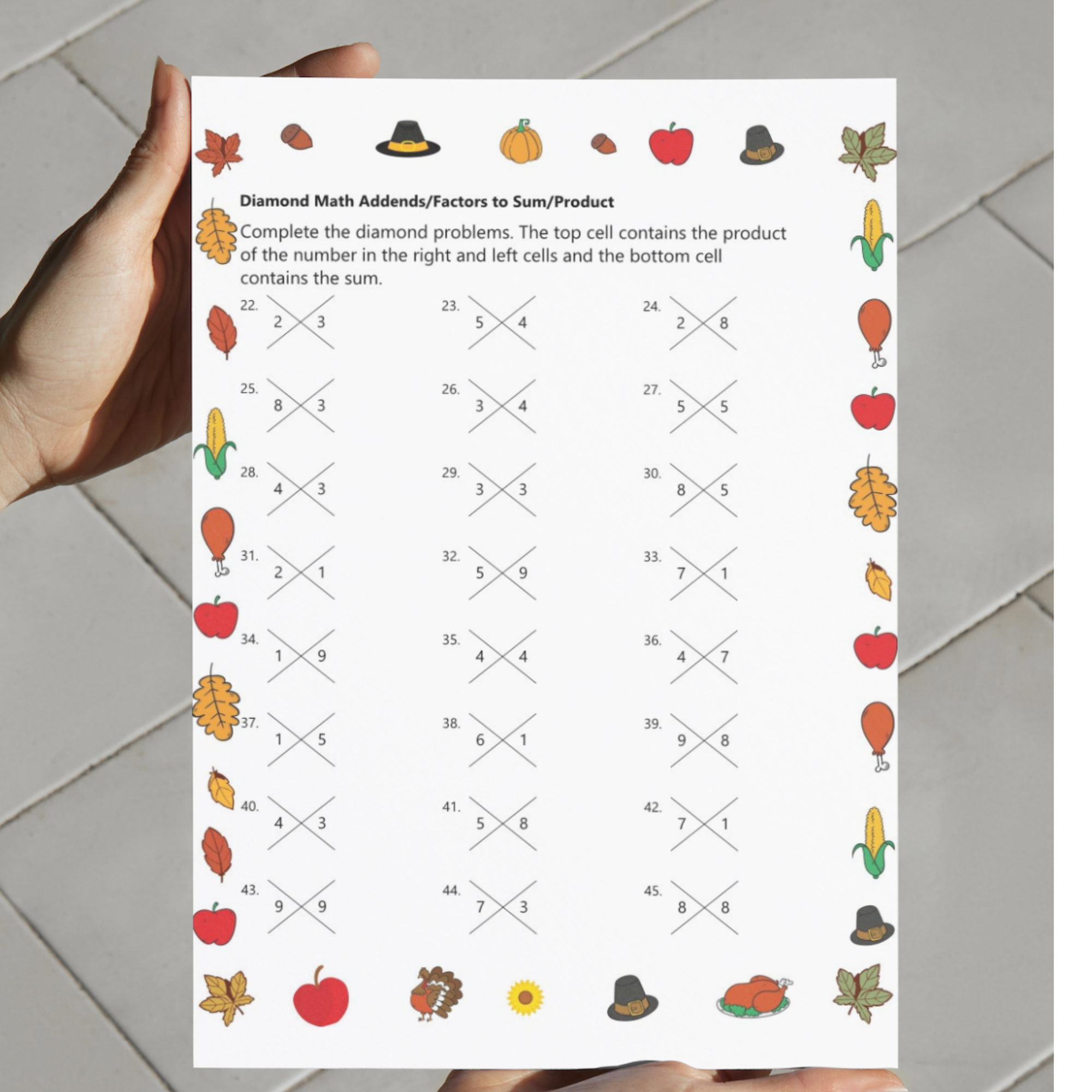 Thanksgiving Mental Math Logic 19 Worksheets Fun Brain Teasers Print ...
