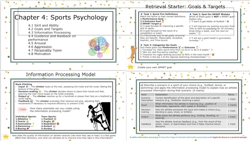 Sports Psychology - Information Processing Model | Teaching Resources