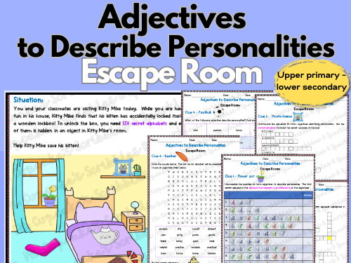 Adjectives to Describe Personalities Vocabulary Building Escape Room ...