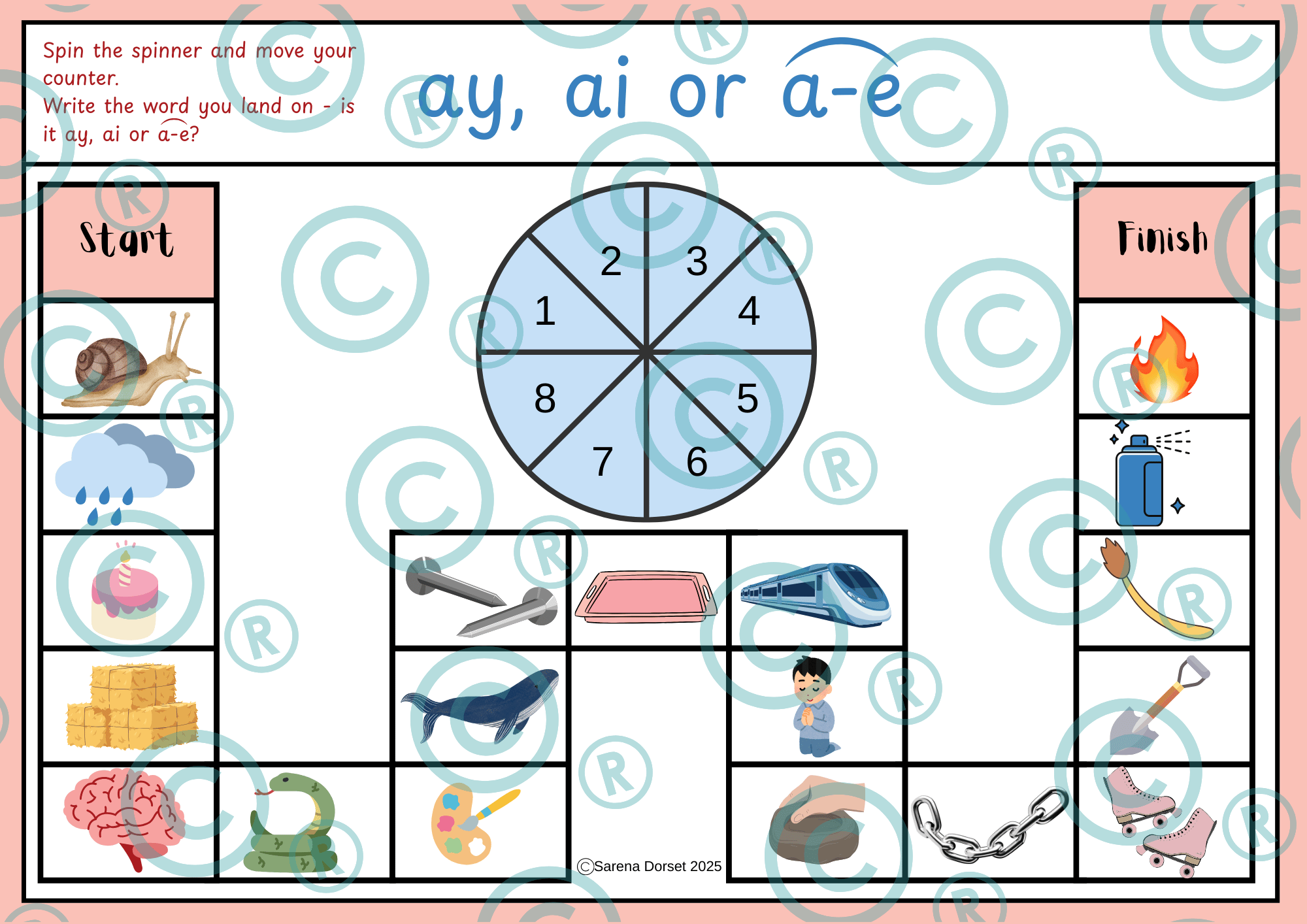 KS1 Year 1 Phonics Game Long a Sound ay, ai, a-e | Teaching Resources