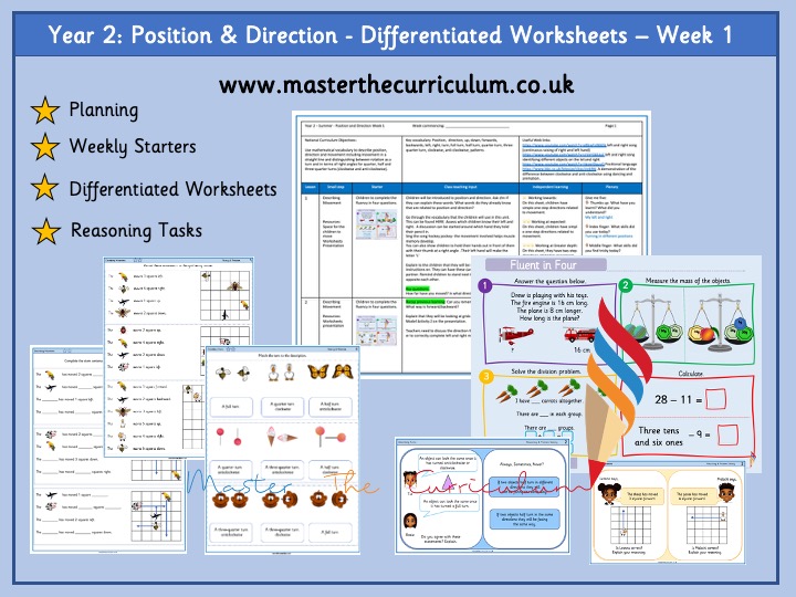 Year 2- Summer - Position and Direction – Week 1- Differentiated Sheets ...