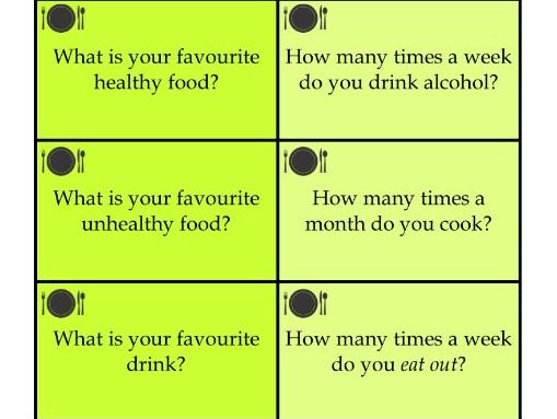 Talk about food: 70 conversation prompts for pre-intermediate English ...