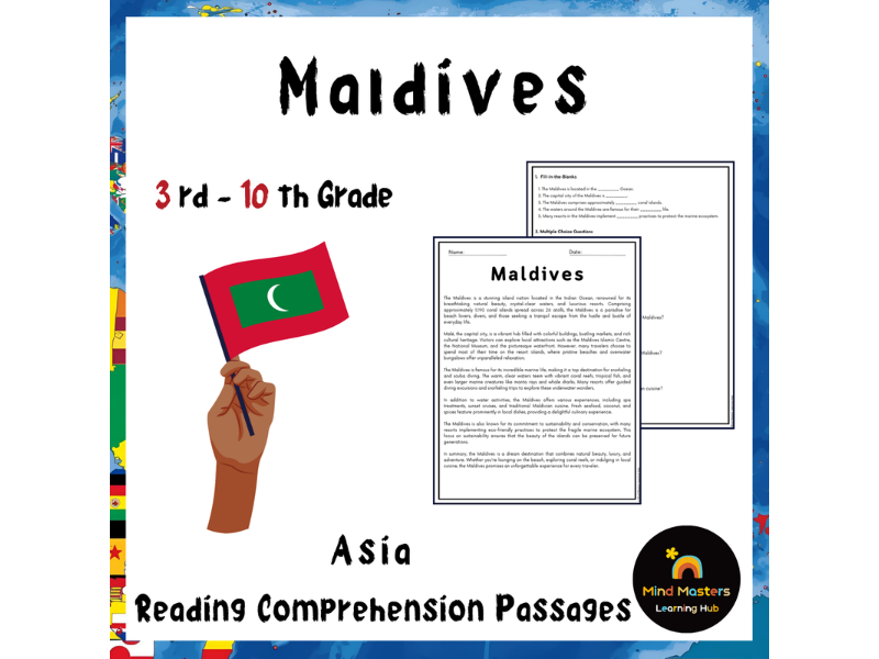 Maldives Reading Comprehension Passages & Questions Worksheets ...
