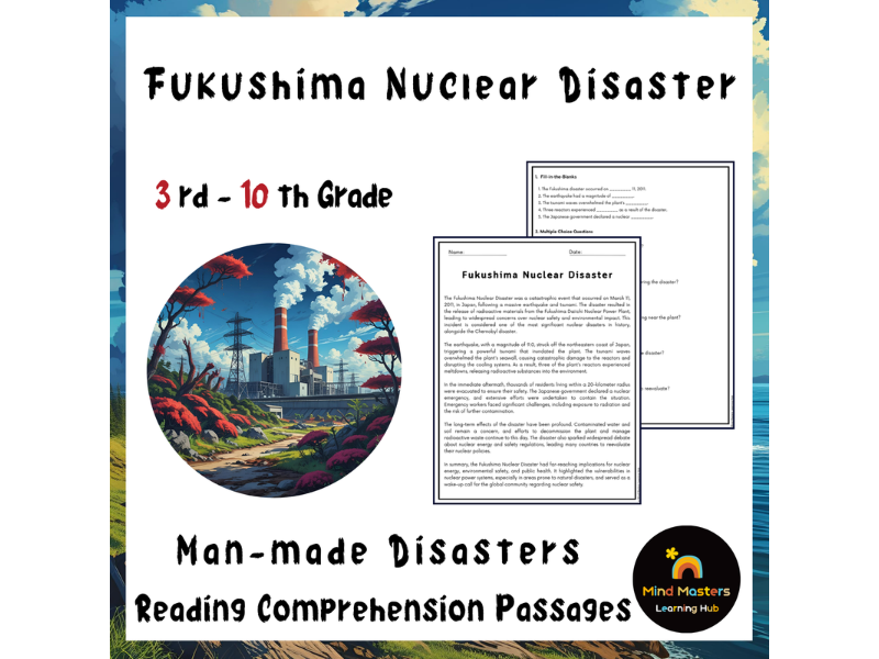 Fukushima Nuclear Disaster Reading Comprehension Passages & Questions ...