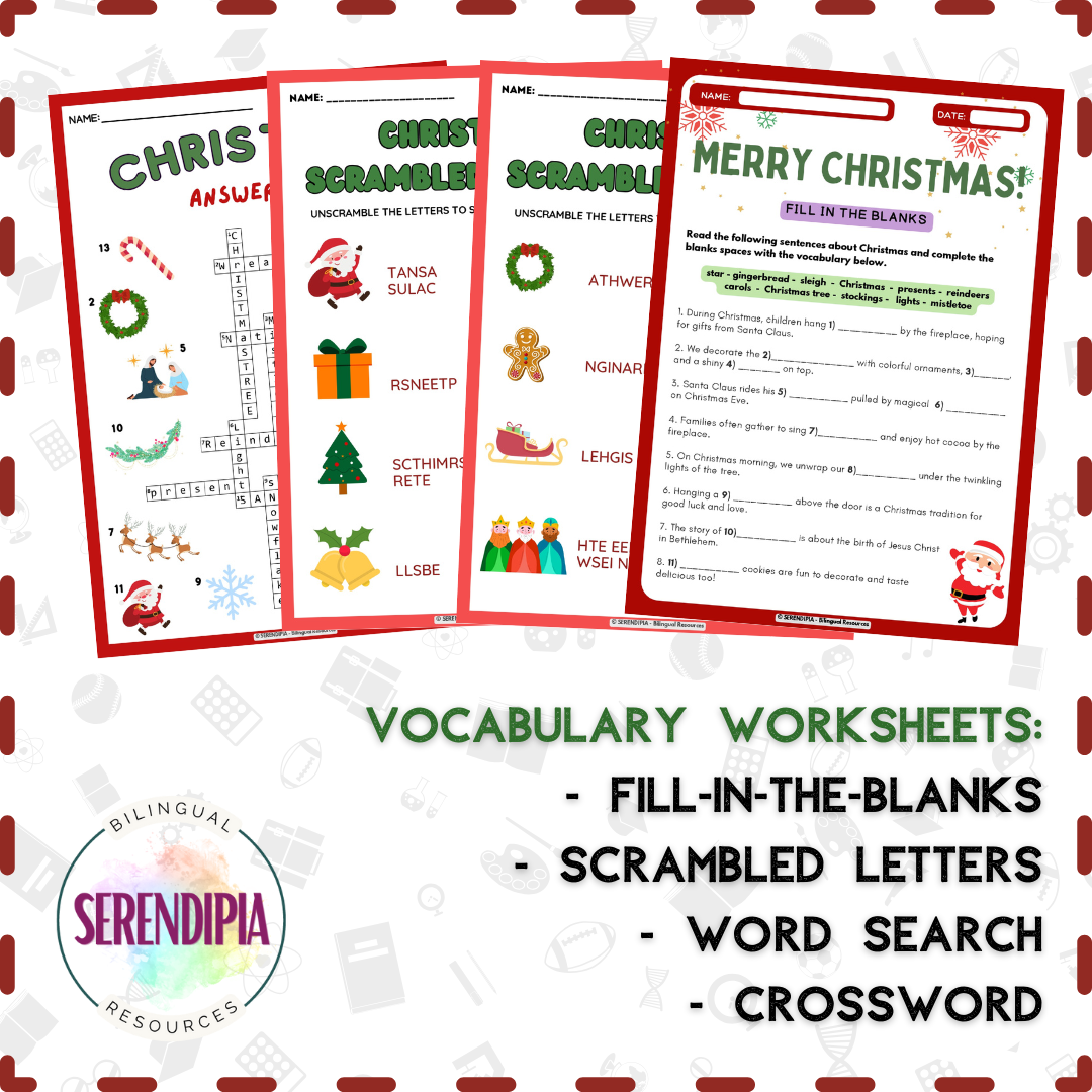 Christmas ESL Vocabulary Activities & Worksheets | Christmas Games ...