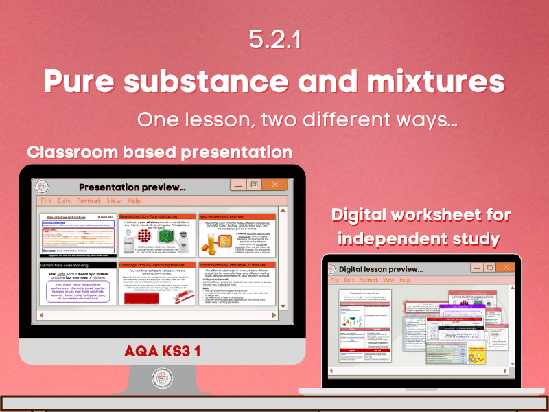 Pure substances and mixtures Lesson bundle (KS3 1) | Teaching Resources