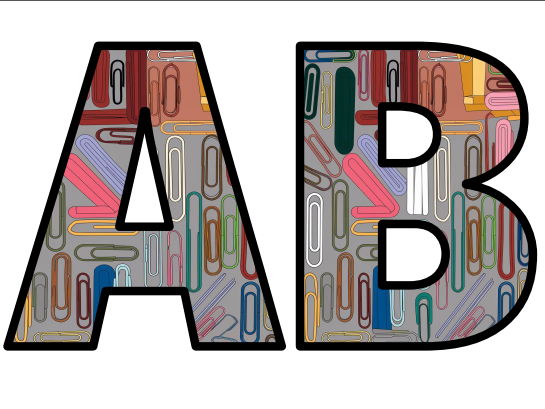 Paperclips Colorful Paper Lettering Set Display Title Letters Numbers ...