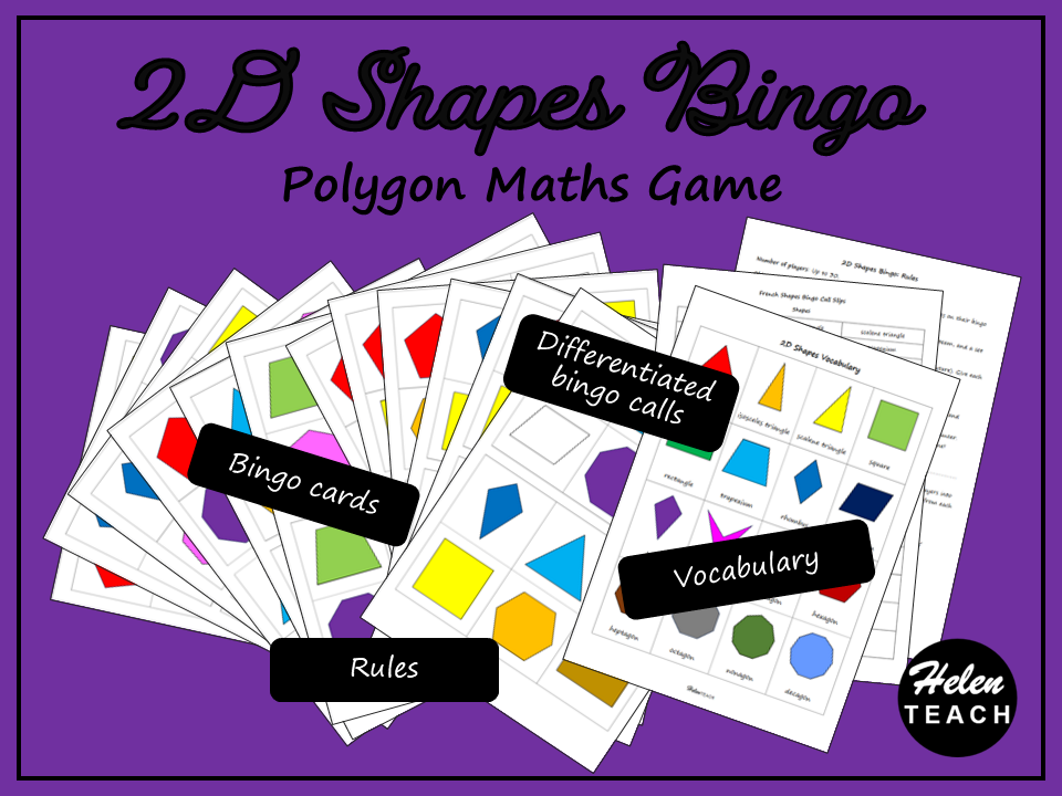 2D Shapes Polygon Bingo Differentiated | Teaching Resources