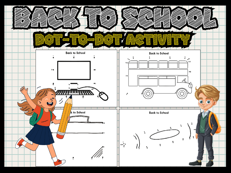 Back to School Connect the Dots Activity Pages - Fine Motor Skills ...