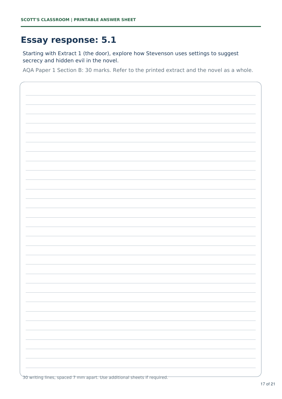 FREE Jekyll and Hyde AQA GCSE Workbook | Teaching Resources