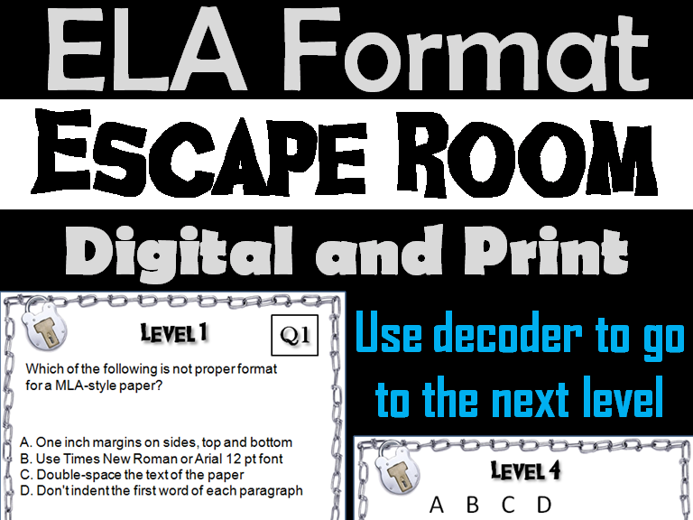 MLA Format Escape Room Teaching Resources MLA Format Escape Room Teaching Resources