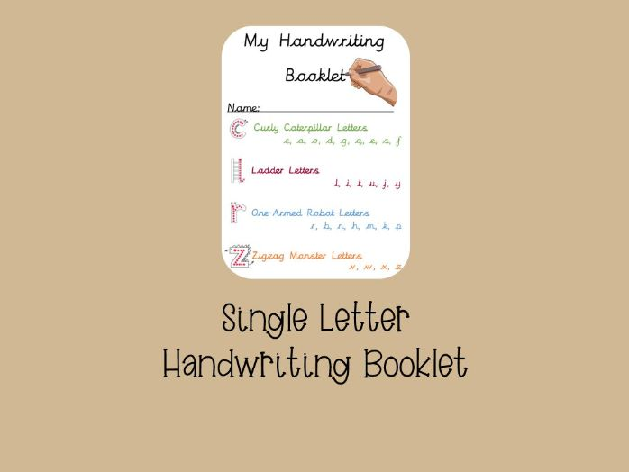 Single Letter Pre Cursive Handwriting Booklet Teaching Resources